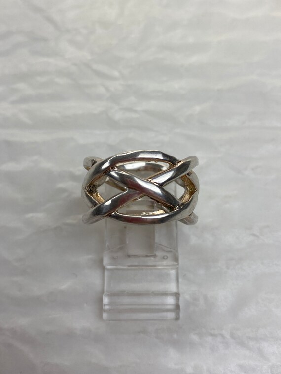 Silver open-weave crossover - Gem