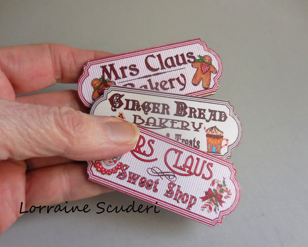 Christmas Shop Signs ~ Dollhouse Miniature - Etsy