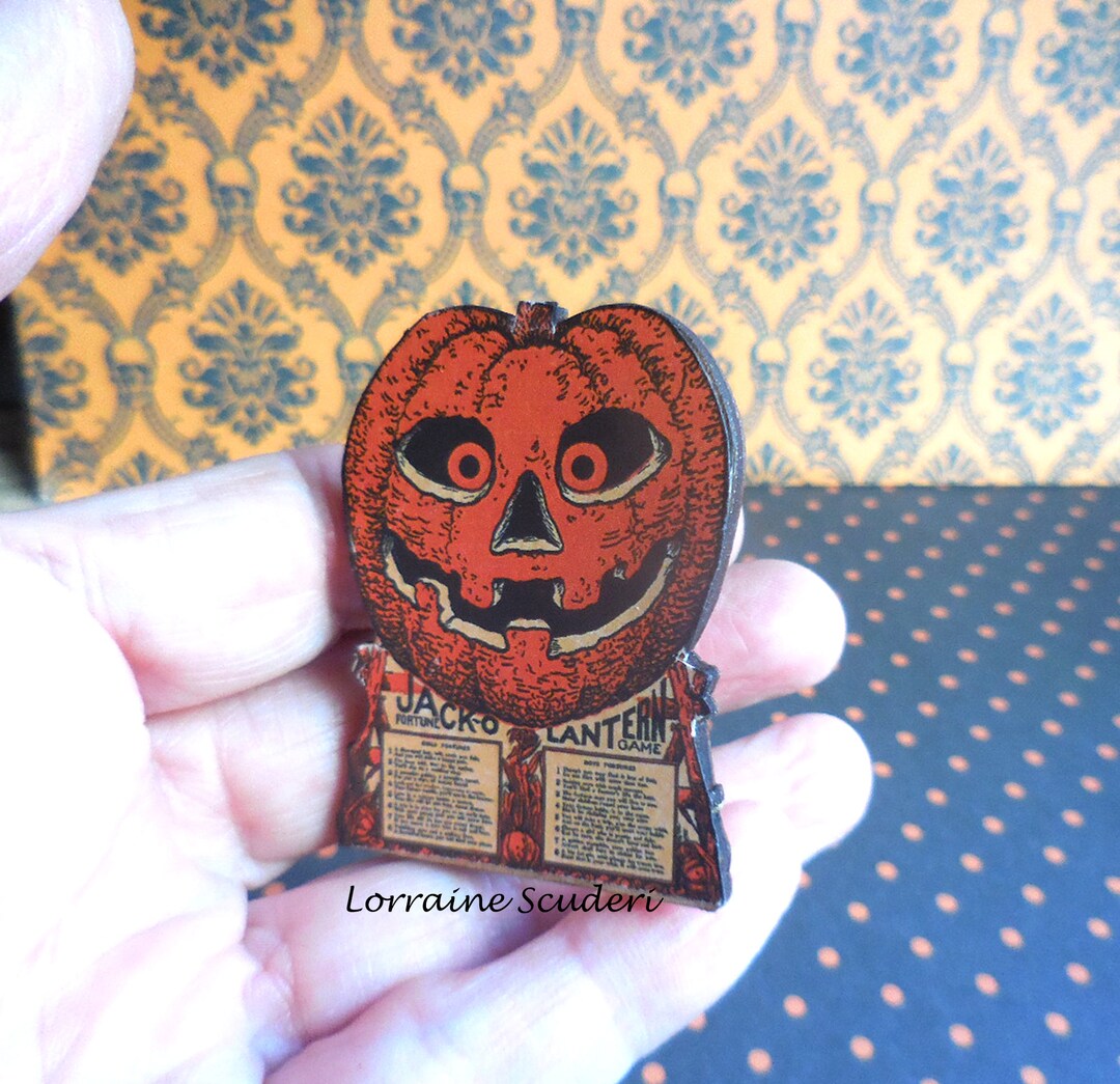 Jack O'lantern Vintage Image Game Board, Wood, Dollhouse Miniature - Etsy