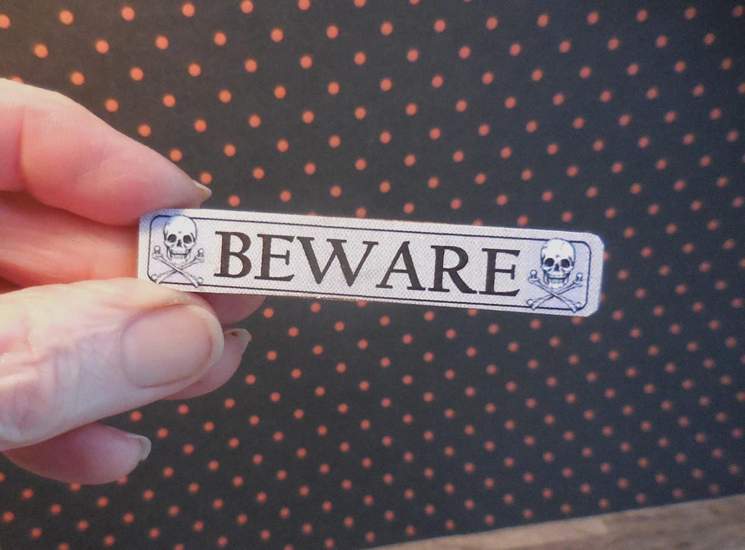Beware Skull Sign ~ Haunted House ~ Halloween ~ Dollhouse Miniature - Etsy
