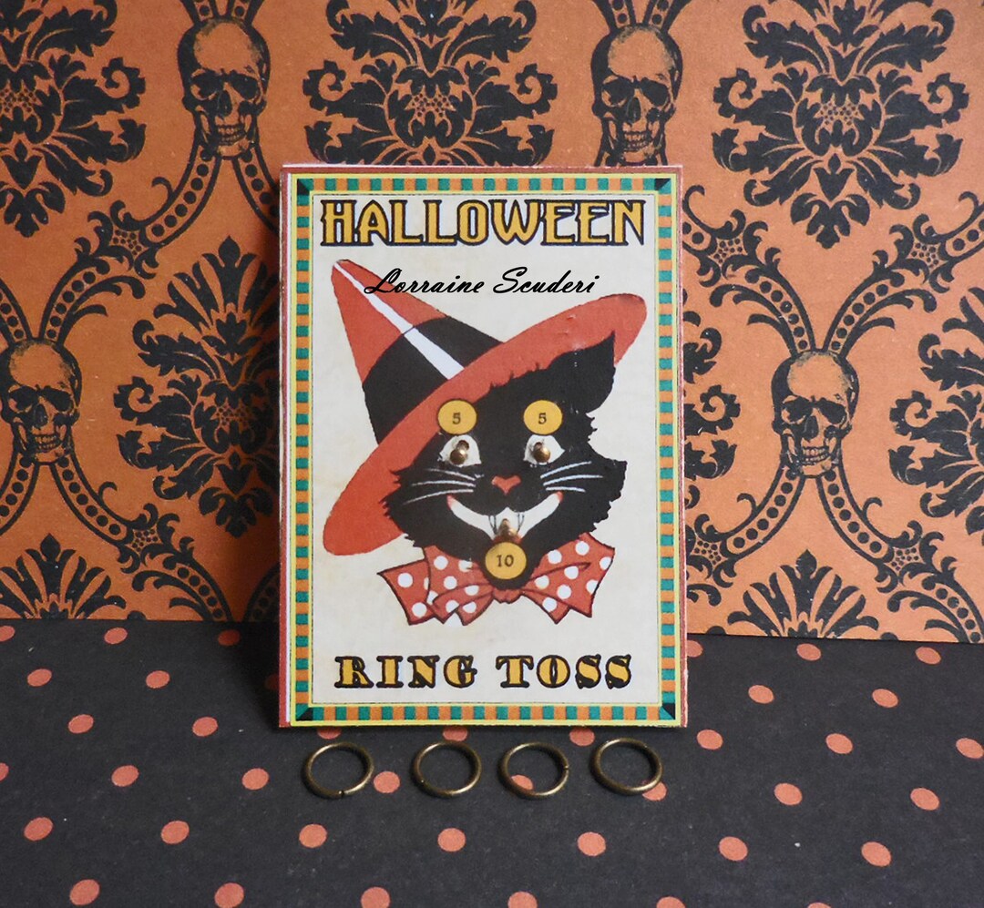Halloween Black Cat Ring Toss Game ~ Dollhouse Miniature - Etsy