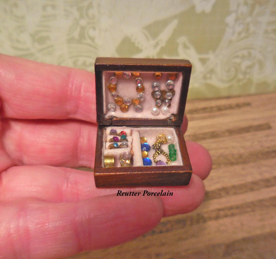 Wood Jewelry Box ~ Reutter Porcelain ~ Dollhouse Miniature - Etsy