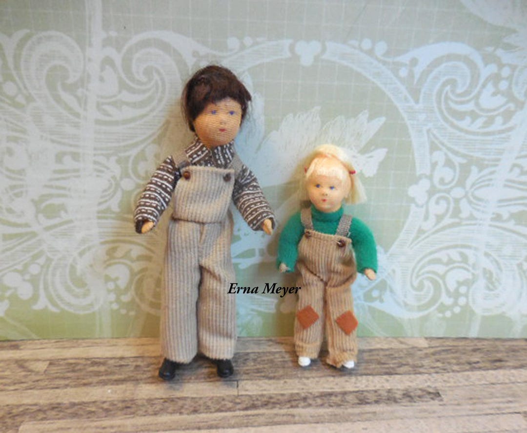 Sweet Little Girl ~ Brown Haired Boy~ Erna Meyer Doll ~ Dollhouse ...