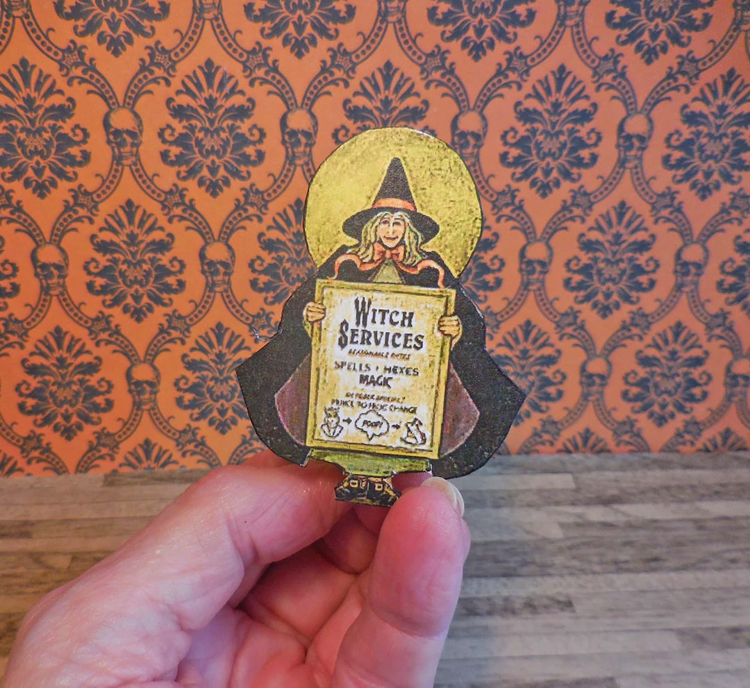 Halloween Witch Services Sign, Spells, Hexes, Magic, Dollhouse ...