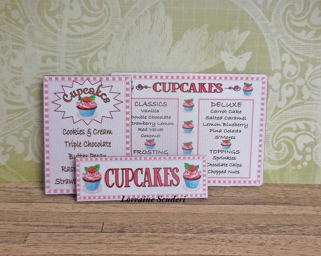 Cupcake Bakery Menu Board ~ Cupcakes Menu ~ Cupcakes Sign ~ Artisan ...
