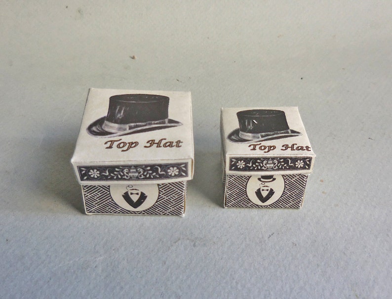 Gentleman's Top Hat Box, Shirt Box and Shopping Bag ~ Dollhouse ...