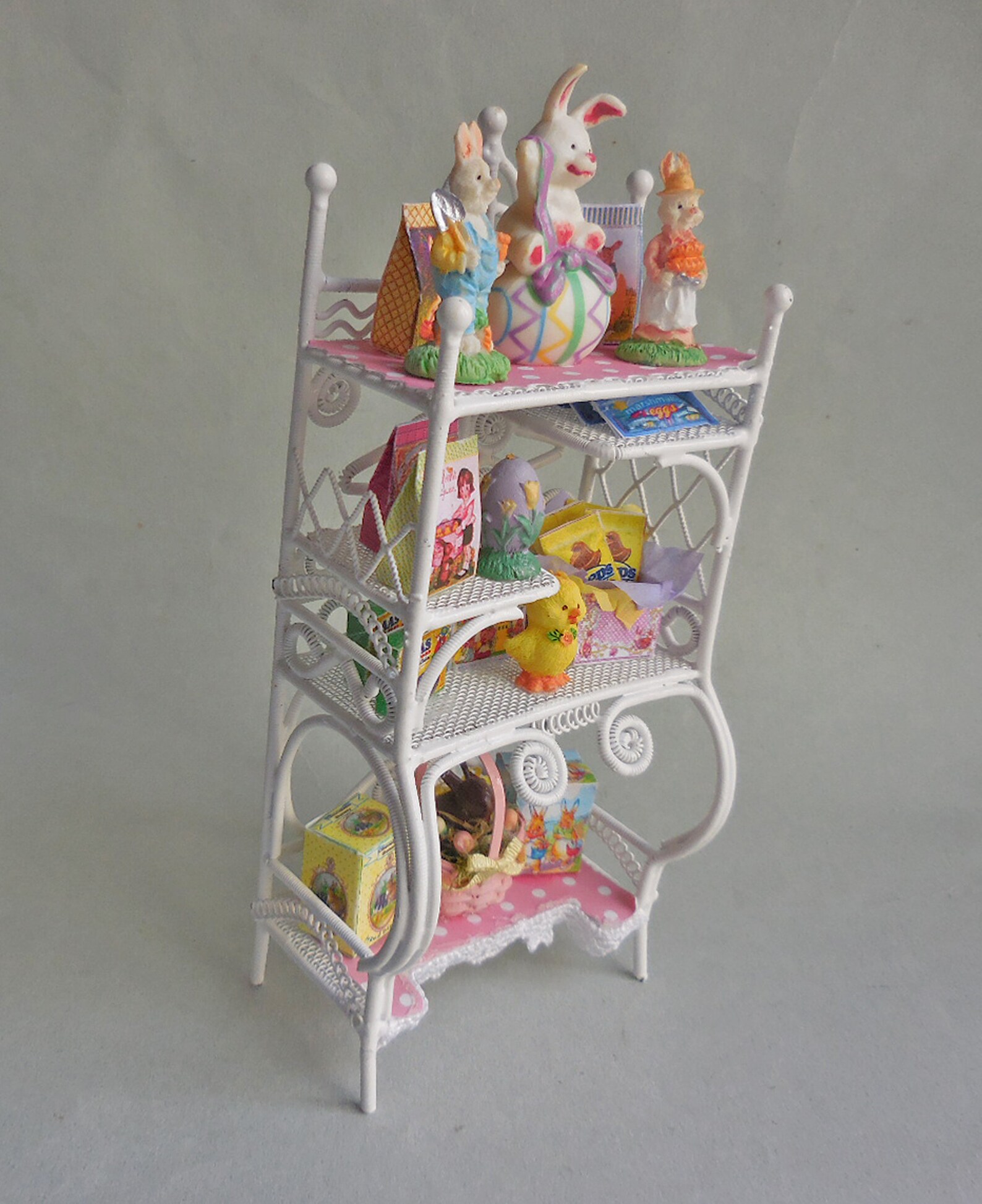 Easter Candy Display Bunny Chicks Eggs Candy White Wire - Etsy