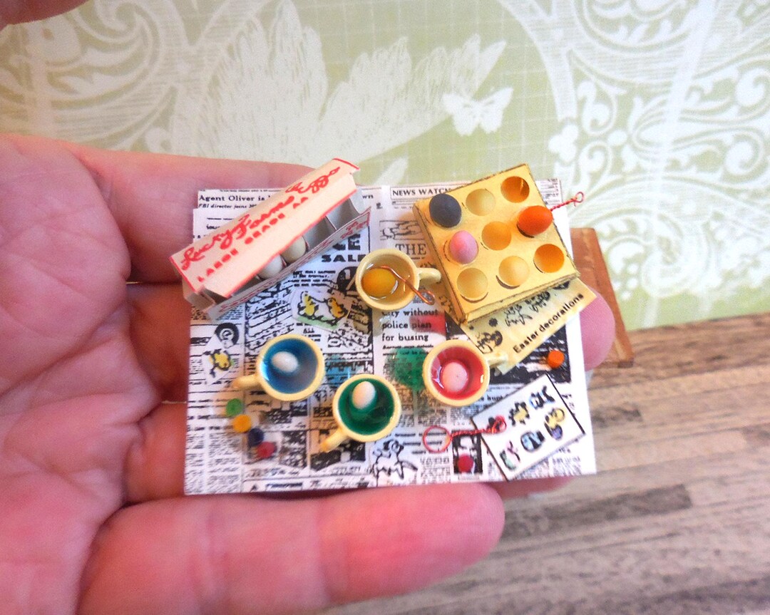 Easter Egg Coloring Set ~ Dollhouse Miniature - Etsy