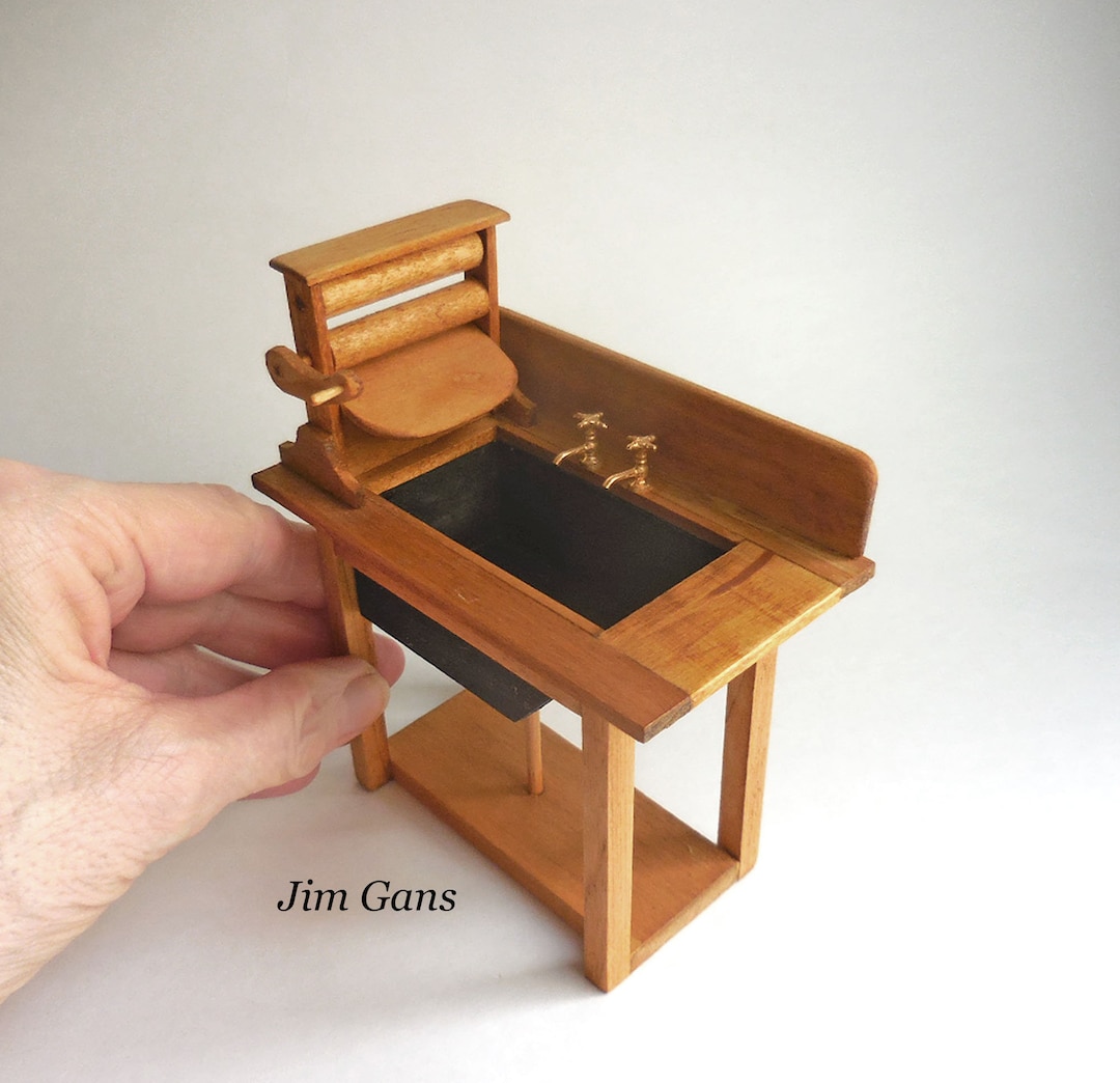 Jim Gans Wash Sink With Clothes Wringer Handmade Dollhouse Miniature - Etsy