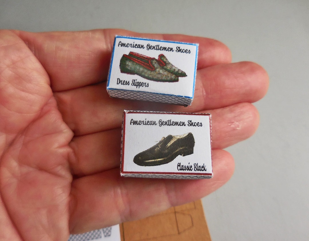 Slipper & Classic Black Men's Shoe Box Kits ~ ~ Dollhouse Miniature - Etsy