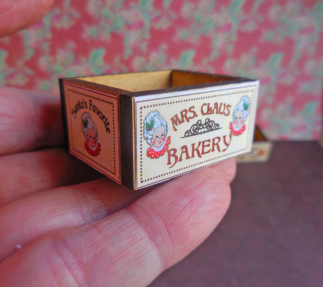 Christmas Crates ~ Mrs Claus Sweet Treats ~ Dollhouse Miniature ~ Wood ...