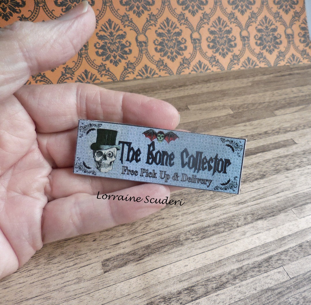 The Bone Collector ~ Halloween Signs~ Dollhouse Miniatures - Etsy