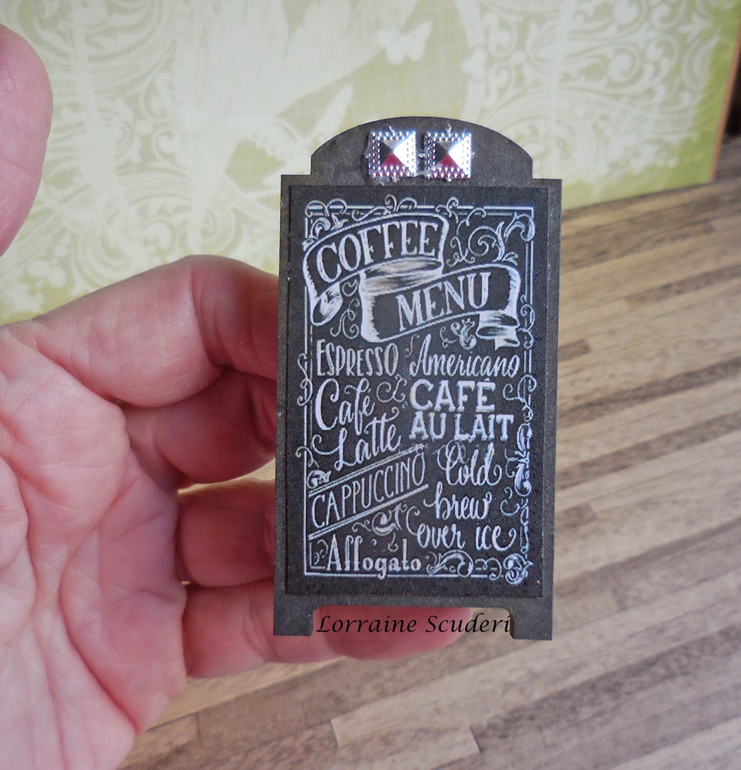 Coffee Shop Standing Menu & Sign Board ~ Dollhouse Miniature - Etsy