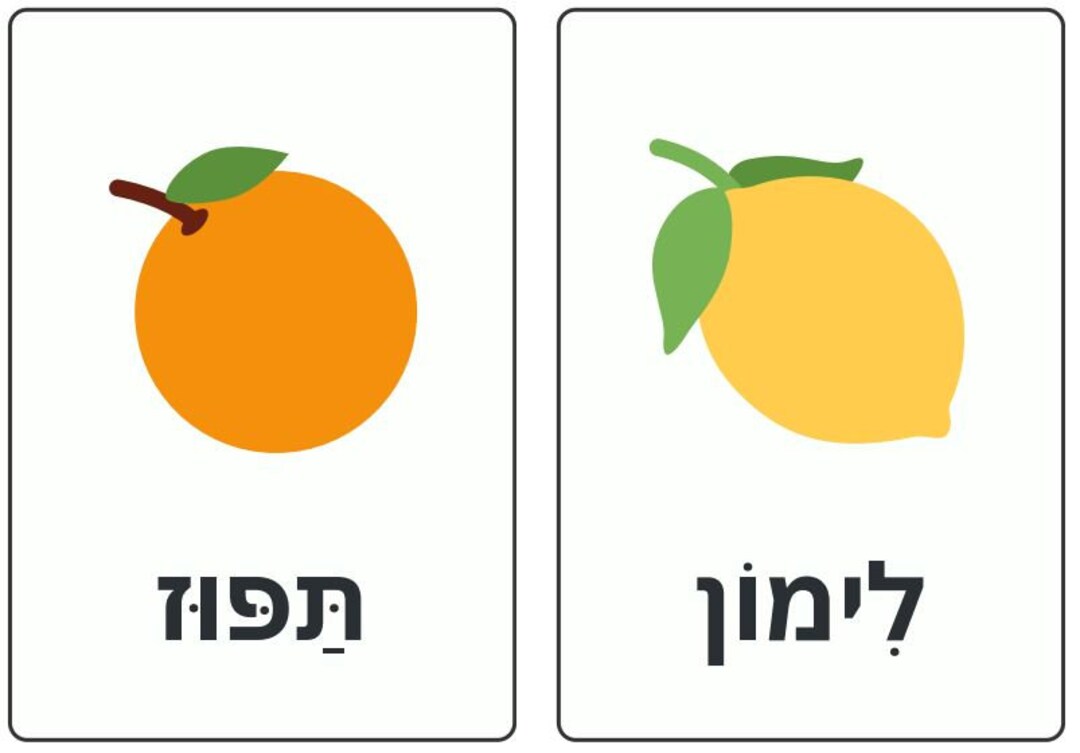 Hebrew Fruits and Vegetables Unit, Fruits and Vegetables Game in Hebrew ...