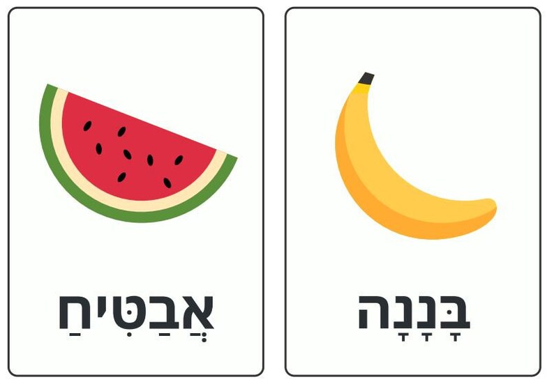 Hebrew Fruits and Vegetables Unit, Fruits and Vegetables Game in Hebrew ...