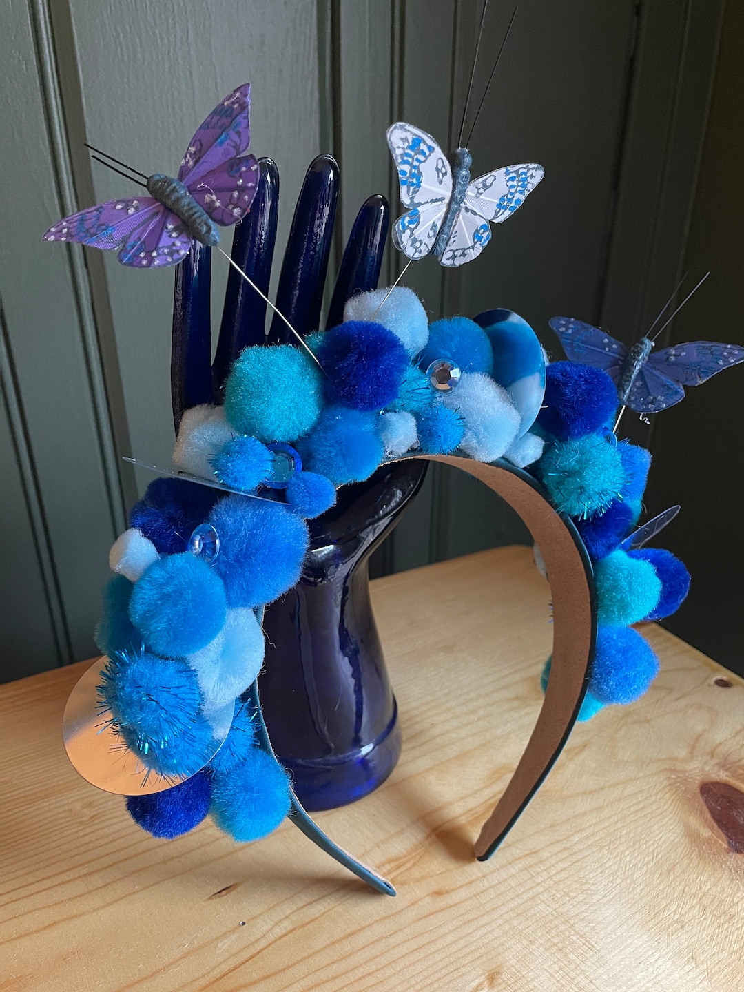 Butterfly Crown Princess Headband Tiara Multicolor Headpiece Headdress ...