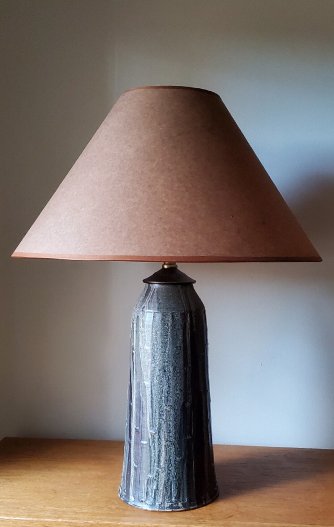 Handcrafted Ceramic Table Lamp Textured Linear Lamp Drip - Etsy