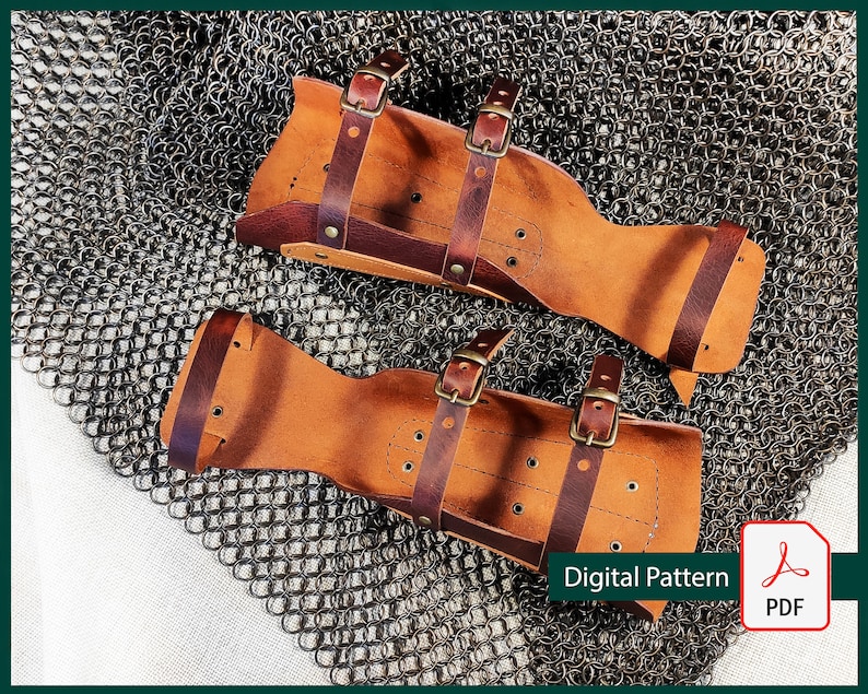 Leather Bracers Pattern: Medieval Armor, LARP Cosplay (PDF Pattern) - Etsy