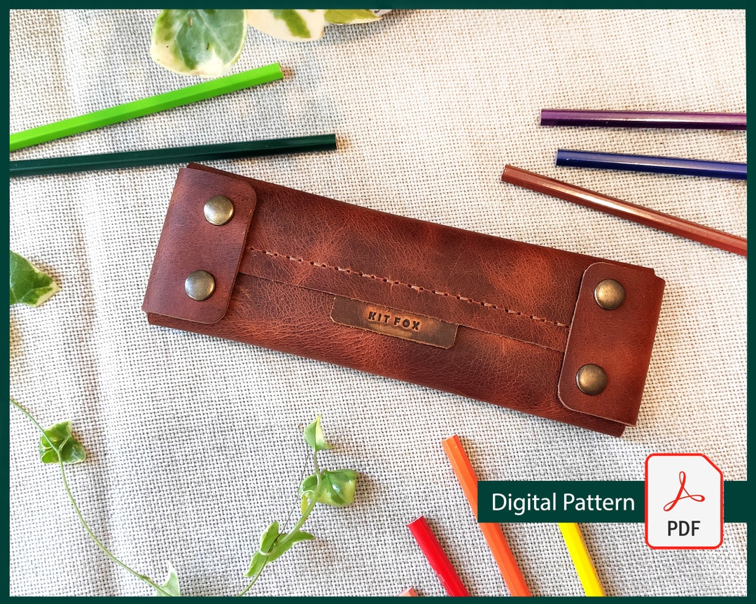 Pencil Case Pattern PDF Printable DIY Leather Case for Pencils Pen and ...
