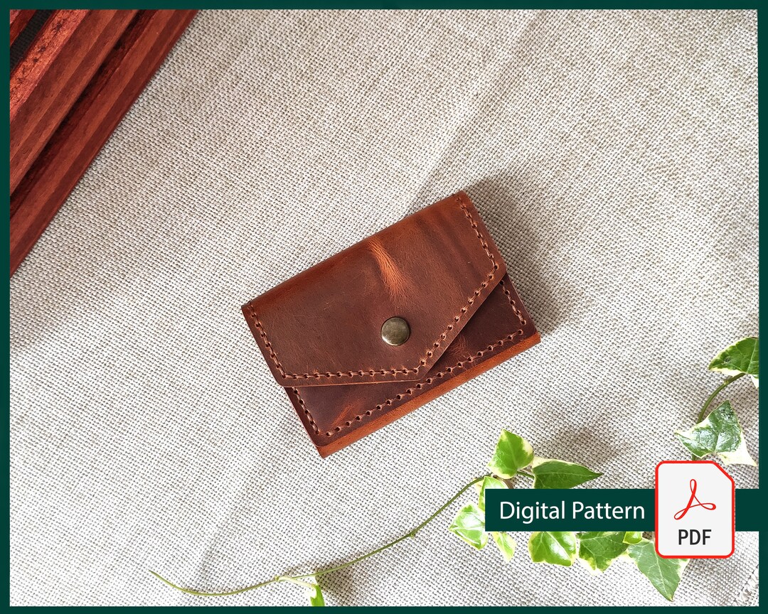 Small Leather Wallet Pattern Digital Template PDF Compact Wallet ...