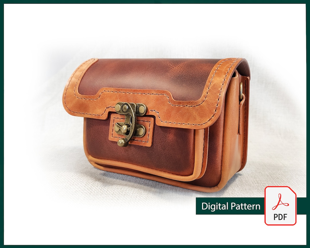 Small Crossbody Leather Bag Pattern - Leather Pattern - PDF - Crossbody ...