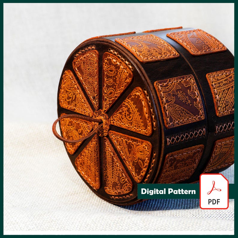 Leather Box Pattern: DIY Storage Container, Step-by-step Video (PDF ...