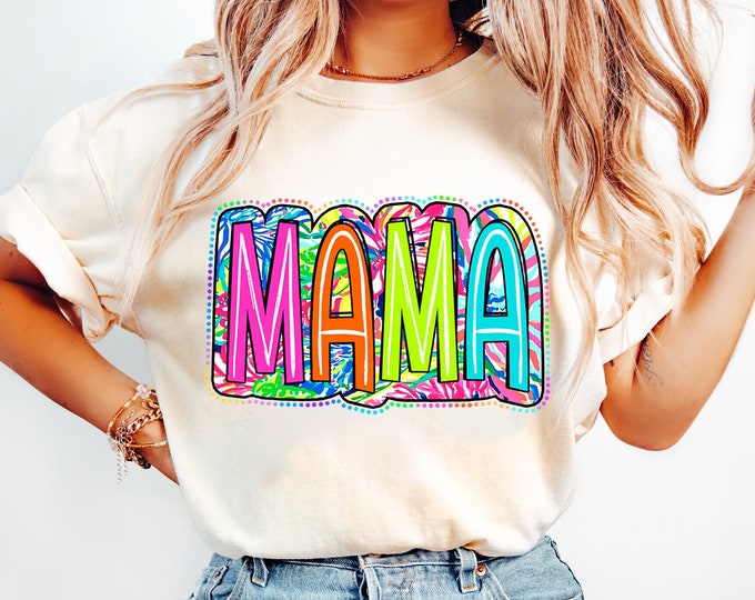 MAMA PNG, Bright Doodle, Scribble Doodle, Bright Paisley Floral ...