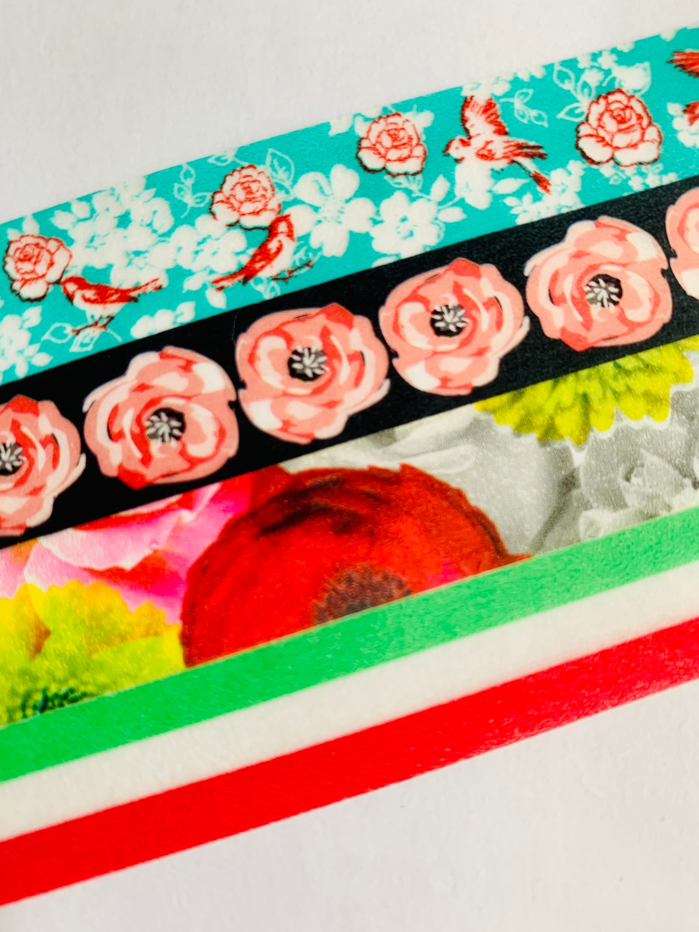 Frida Kahlo Floral Mexico Red Green and White Washi Tape | Etsy
