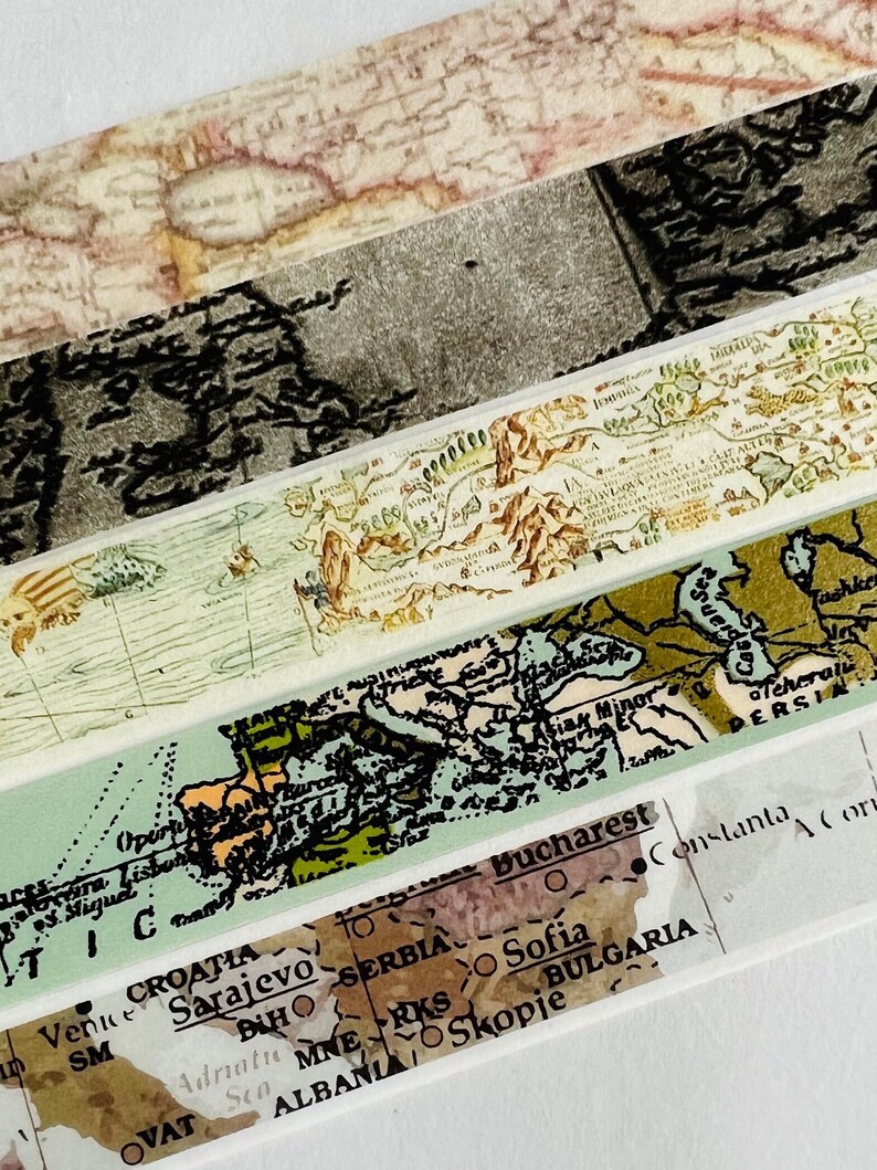 Old World, Map, Maps, Travel, Collage, Washi Tape, SAMPLE - Etsy