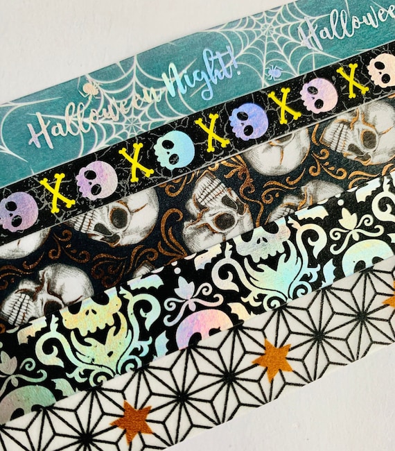 Halloween Happy Halloween Skulls and Bones Skulls Silver - Etsy