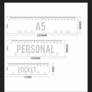 Transparent, Ruler, Page Marker for 6-RING BOUND Planner. Black or Gold ...