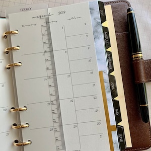 Transparent, Ruler, Page Marker for 6-RING BOUND Planner. Black or Gold ...