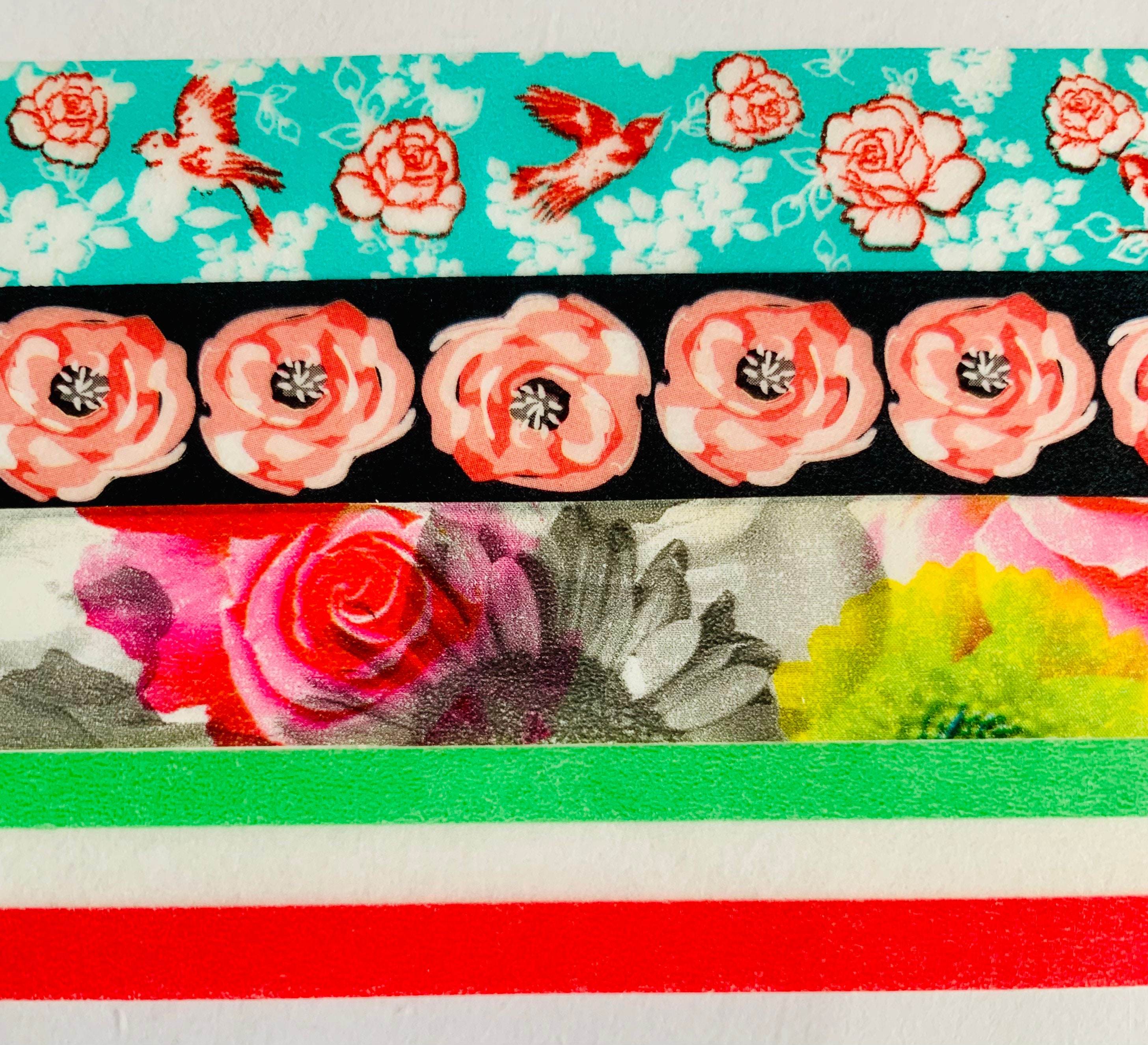 Frida Kahlo Floral Mexico Red Green and White Washi Tape | Etsy