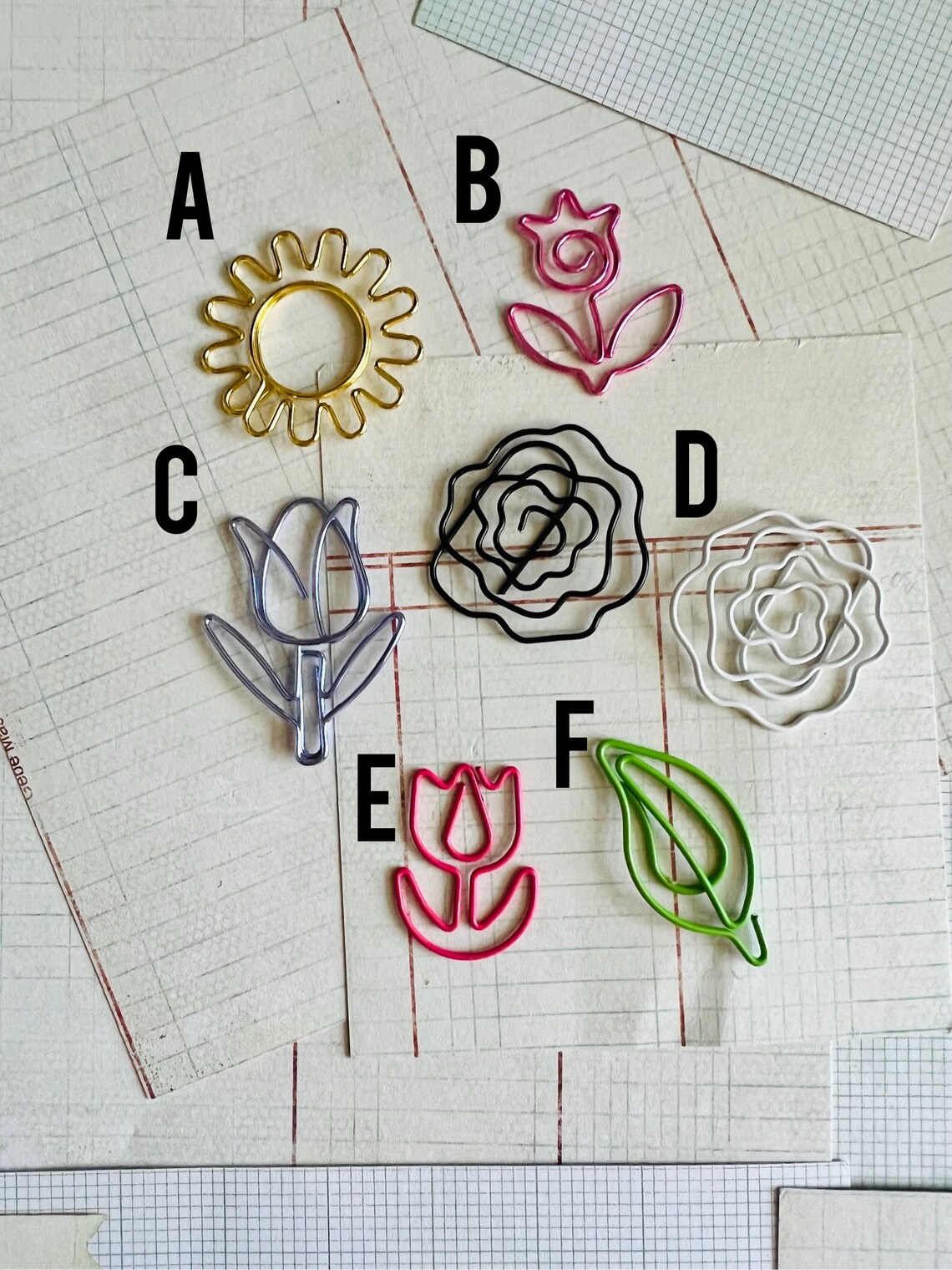 Flower Sunflower Tulip Rose Spring Easter Paperclip - Etsy