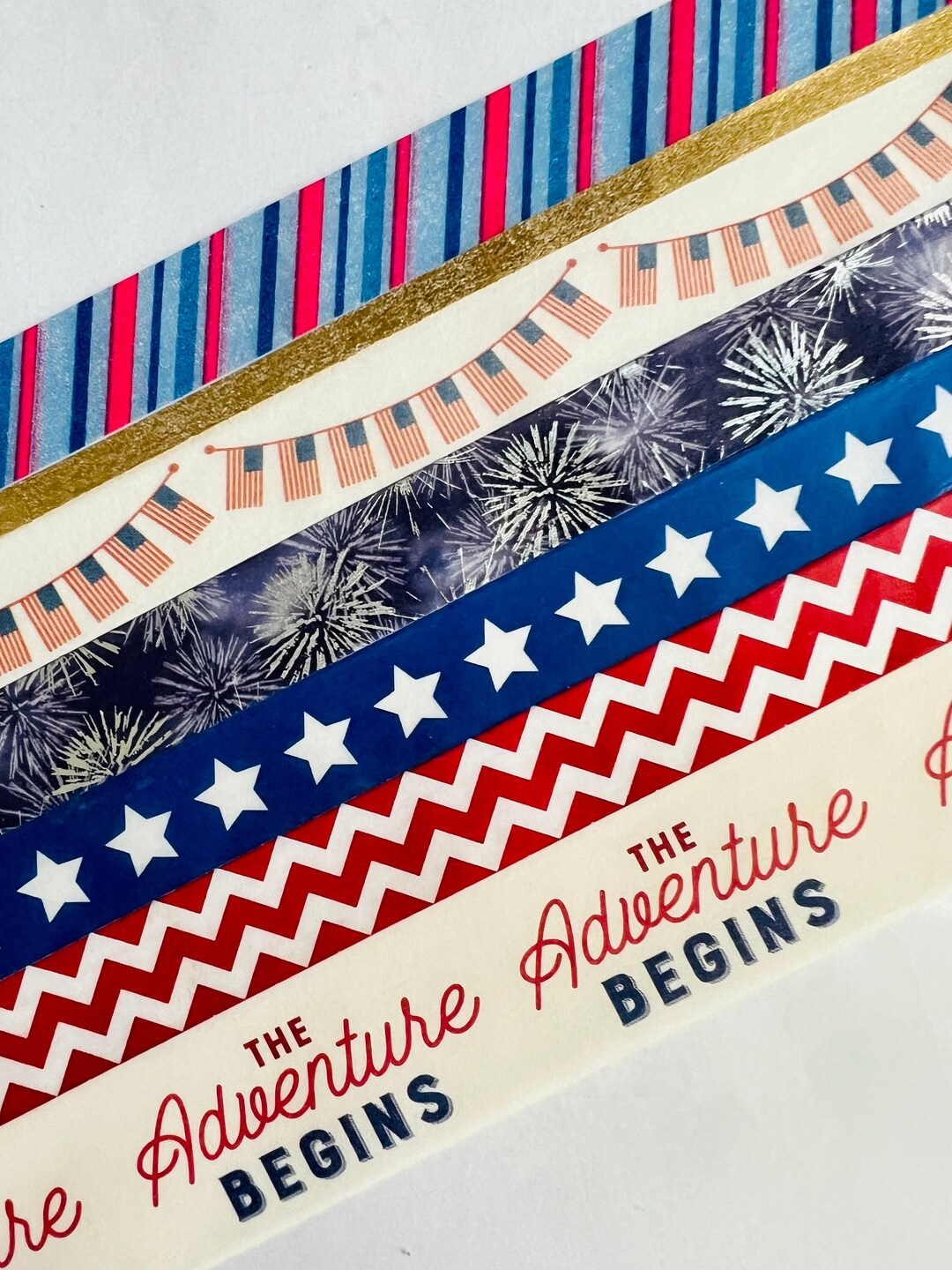 Patriotic, American, Flag, Gold, Silver, Foil, Fireworks, Stars ...