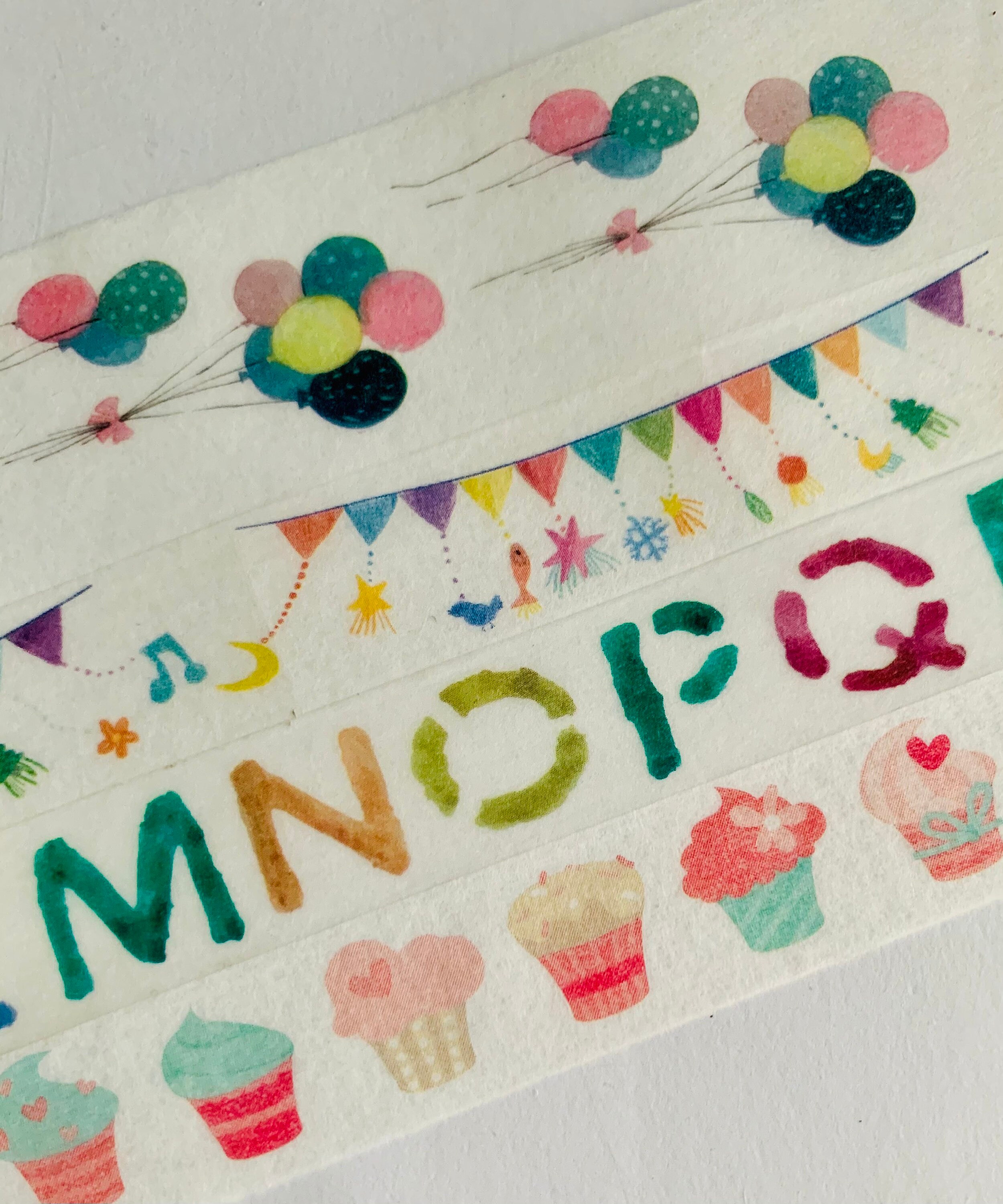 Birthday Balloons Banner Cupcakes Alphabet Childrens - Etsy