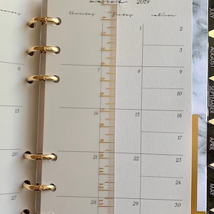 Transparent, Ruler, Page Marker for 6-RING BOUND Planner. Black or Gold ...