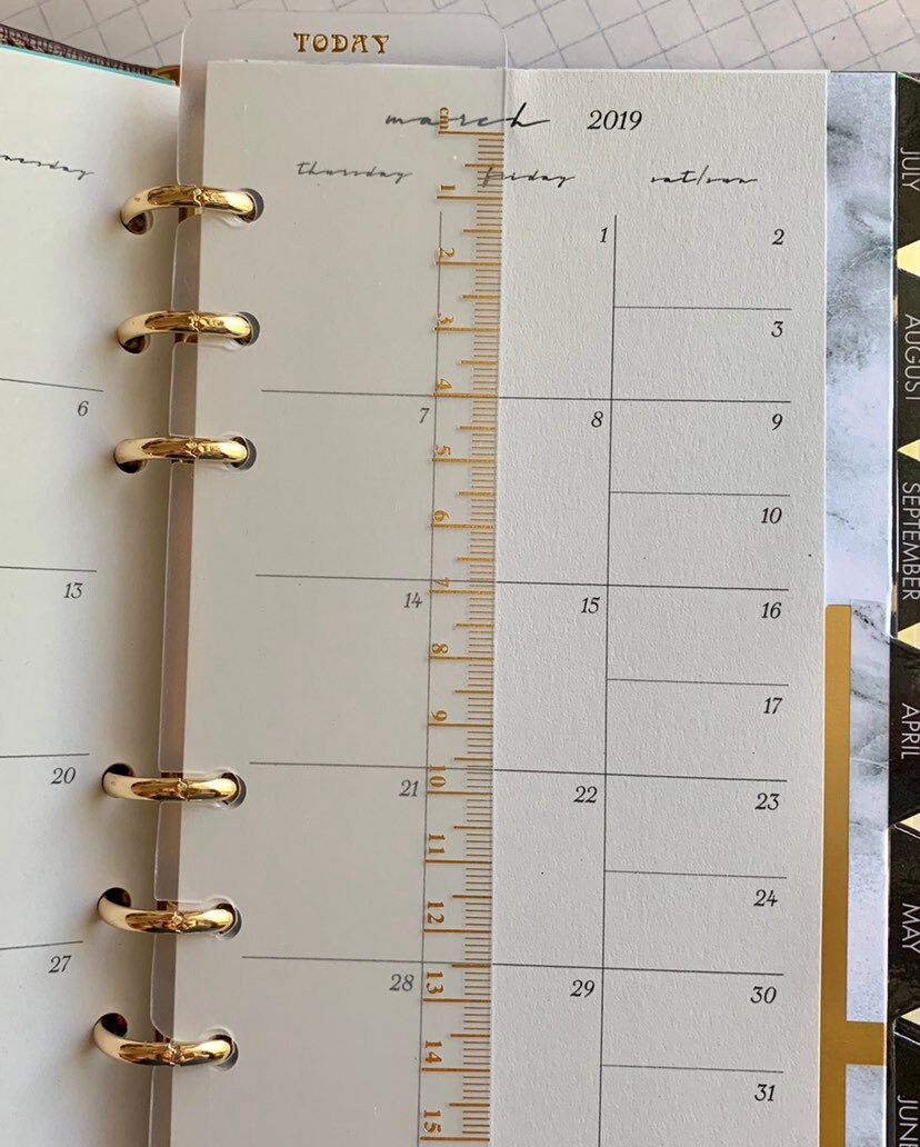 Transparent Ruler Page Marker for 6-RING BOUND Planner. - Etsy