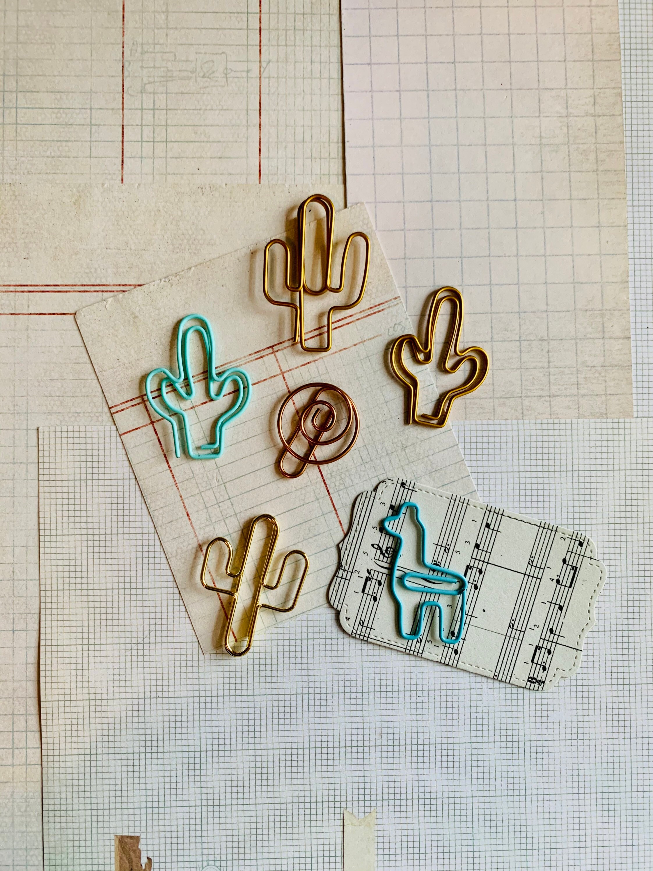 Cactus swirl paperclip book marker page marker | Etsy