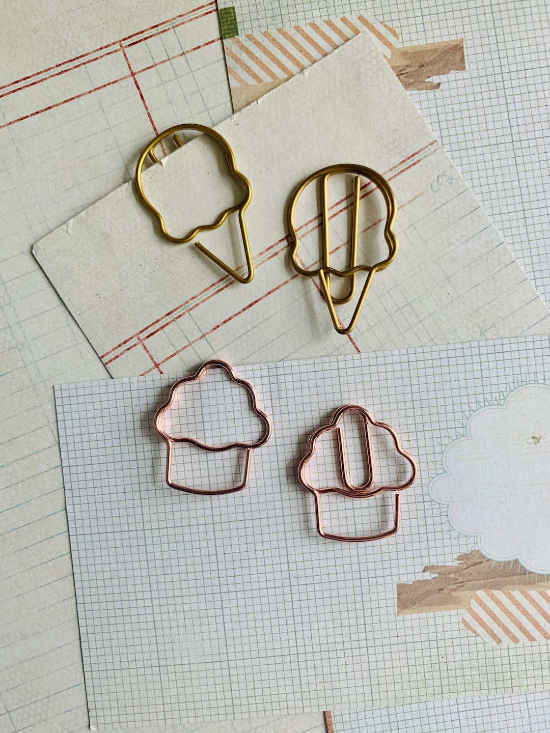 Ice Cream, Cupcake, Paper Clip, Book Marker, Planner Clip, Pen Pal Gift ...