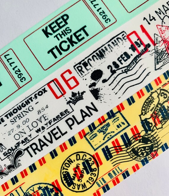 Tickets Black and White Collage Post Card Travel Air | Etsy