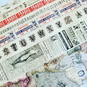 Vintage, Map, Letters, Tickets, Newspaper, Music Notes, Postal Labels ...