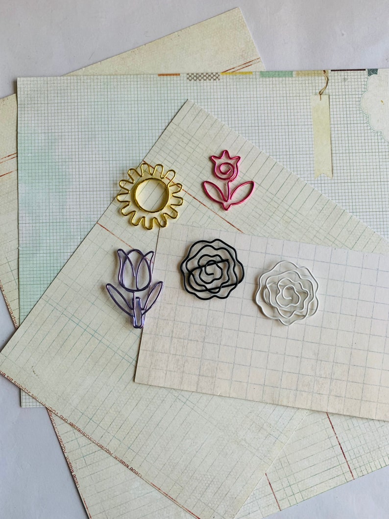Flower Sunflower Tulip Rose Spring Easter Paperclip | Etsy