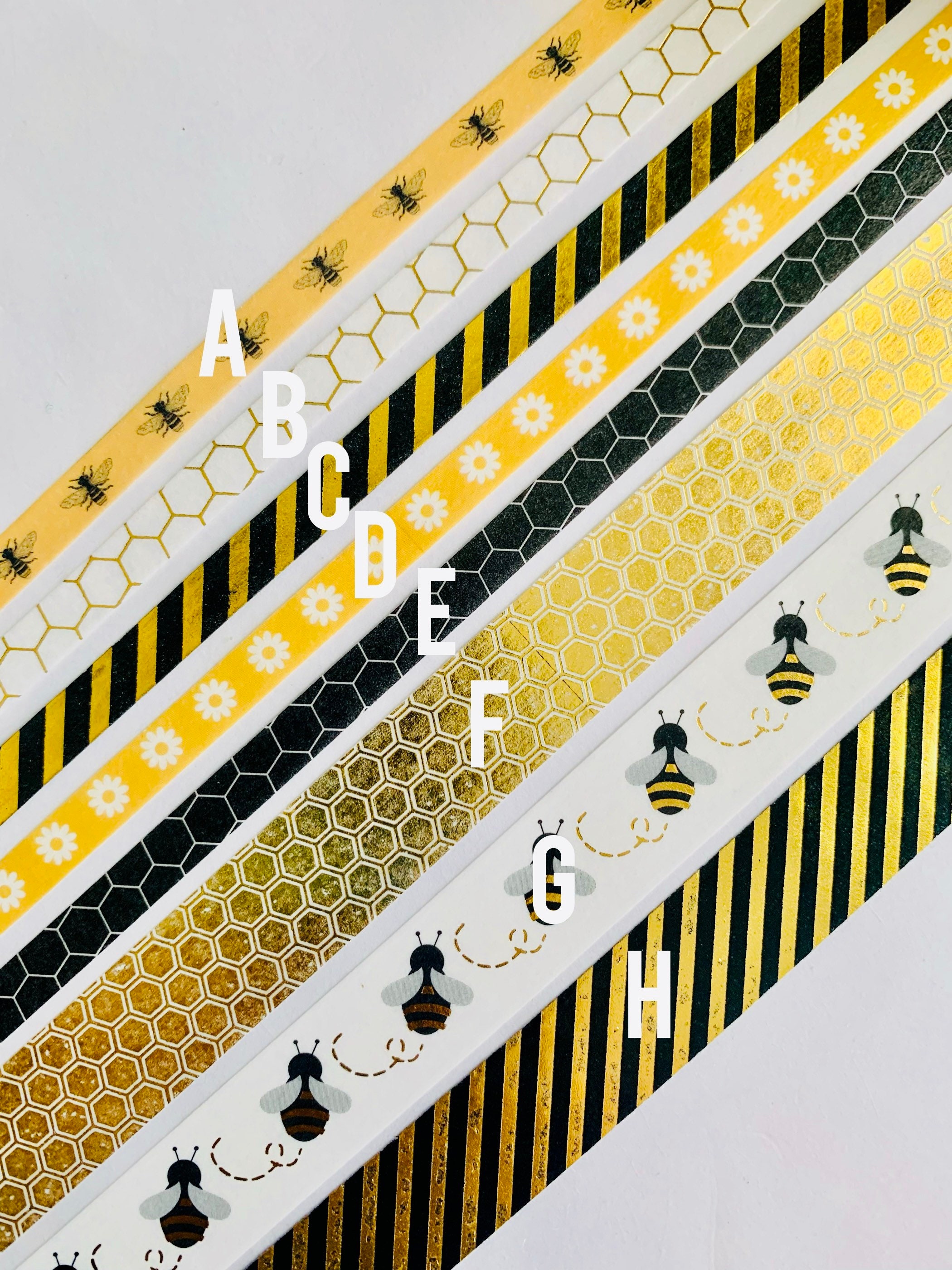 Bees Bee Honeycomb Black and Gold Skinny Tape Gold Foil - Etsy