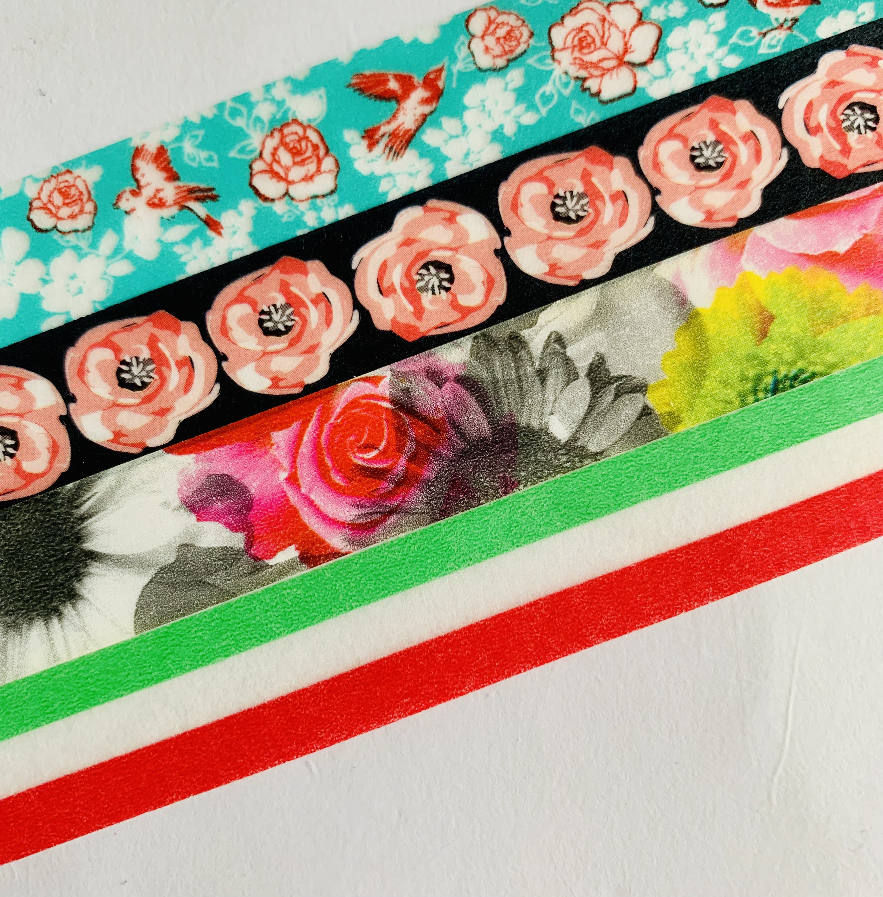 Frida Kahlo Floral Mexico Red Green and White Washi Tape | Etsy