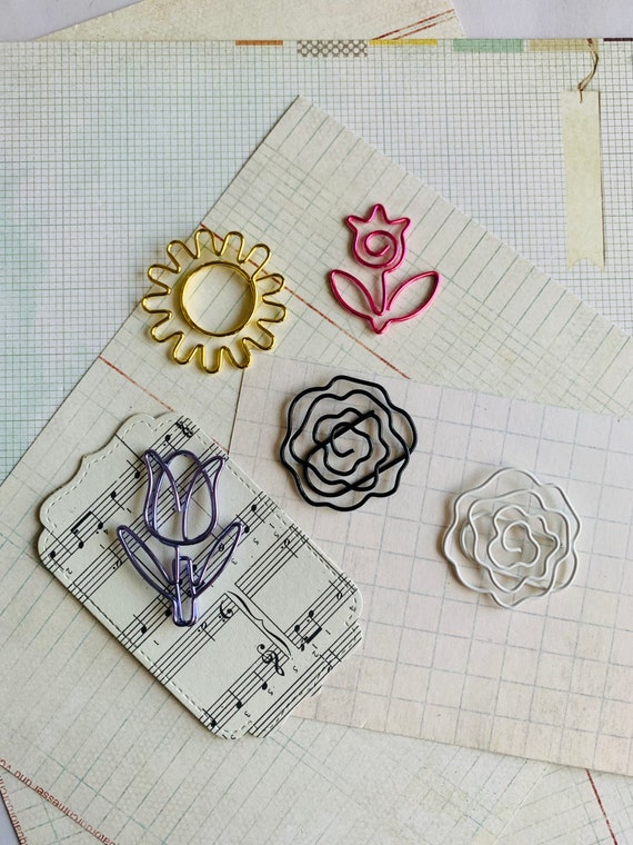 Flower Sunflower Tulip Rose Spring Easter Paperclip | Etsy