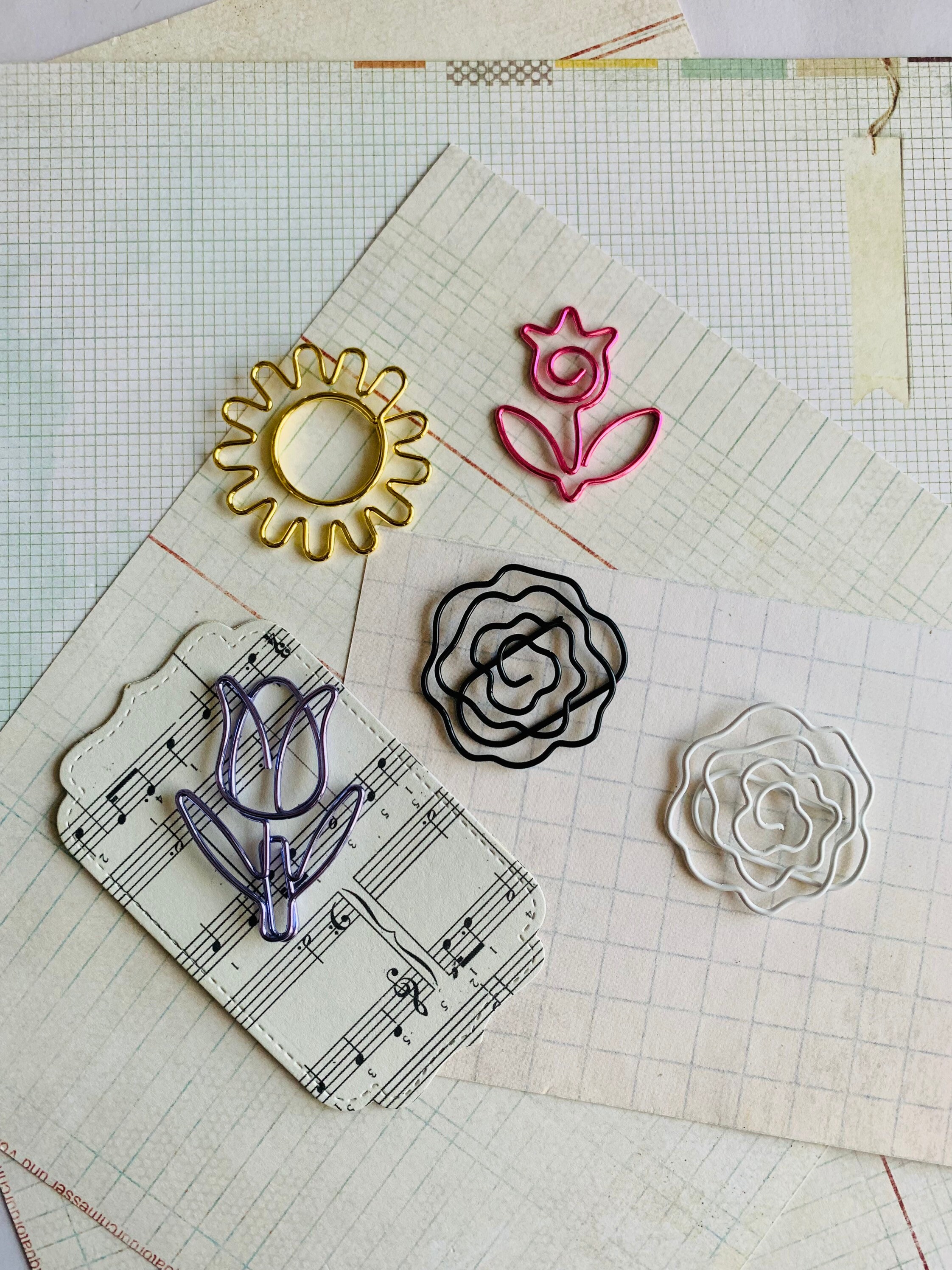 Flower Sunflower Tulip Rose Spring Easter Paperclip | Etsy
