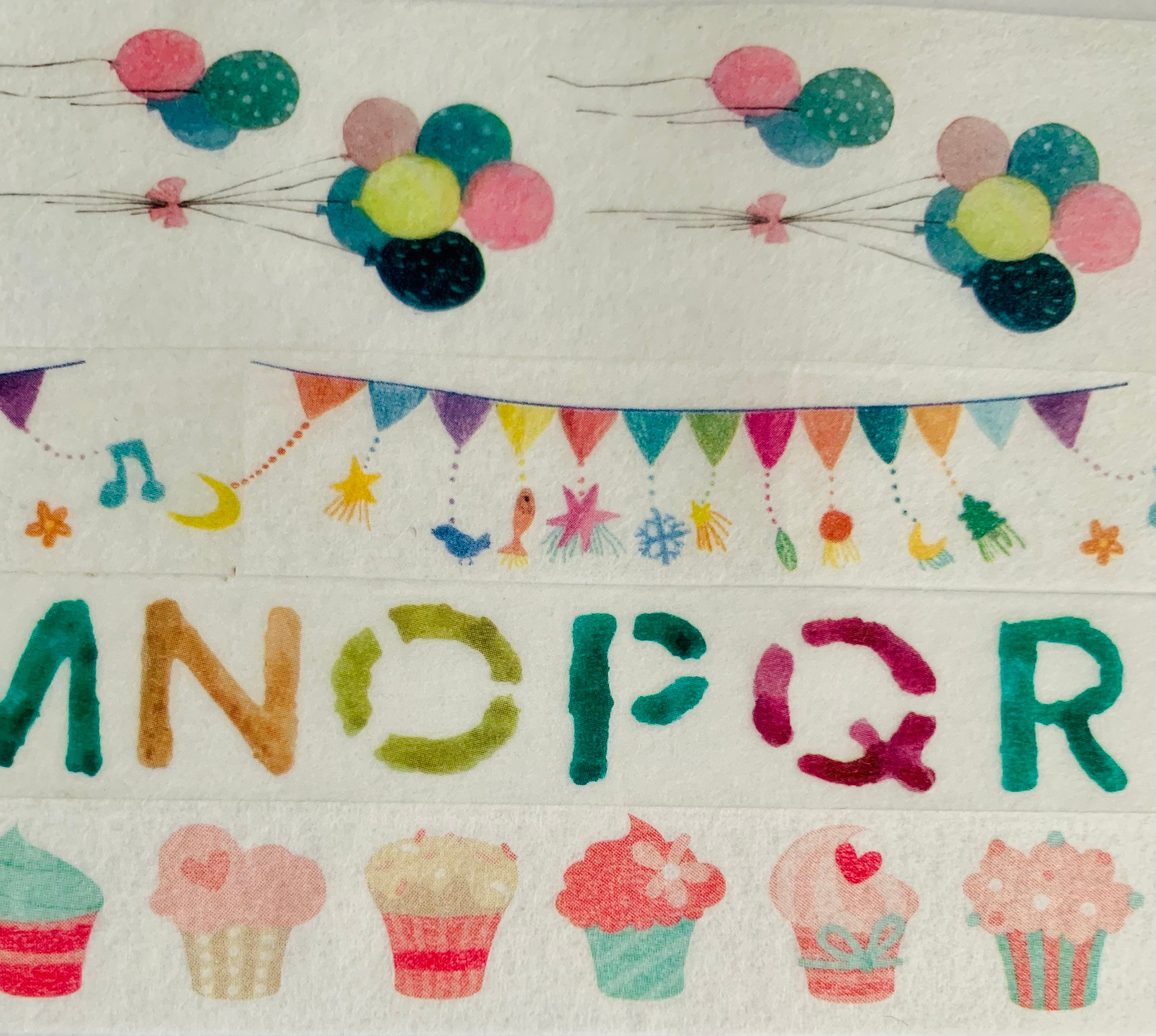 Birthday Balloons Banner Cupcakes Alphabet Childrens - Etsy