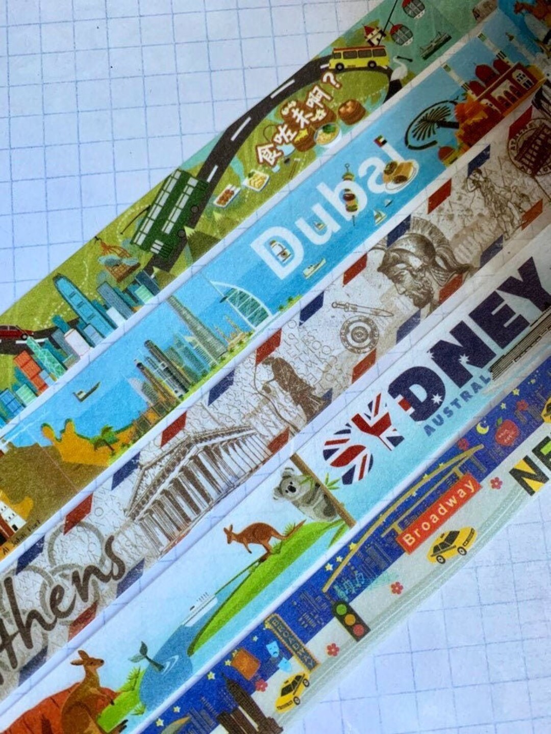 Hong Kong, Dubai, Sydney, Athens, New York , Travel, Washi Tape Samples ...