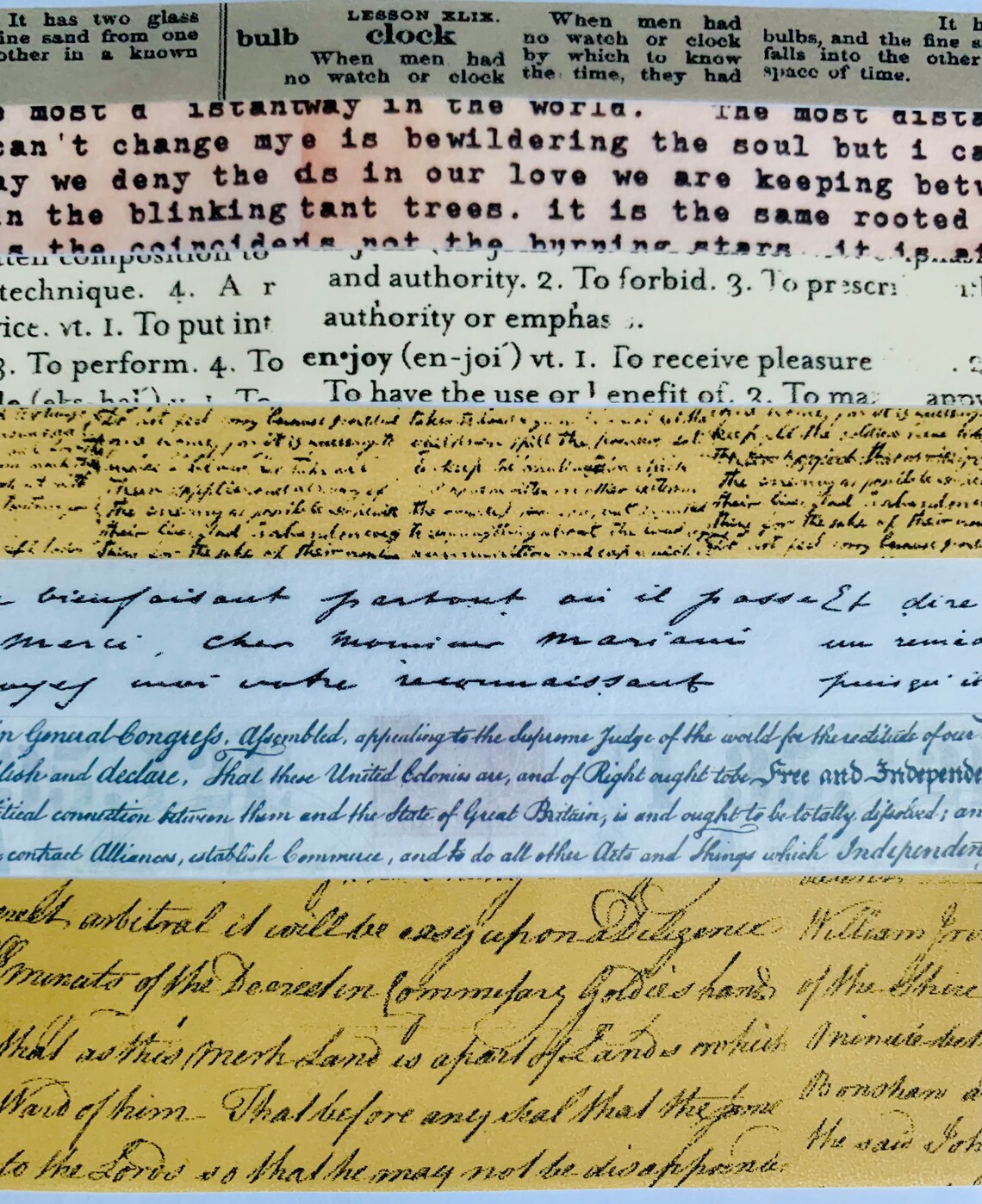 Black and White Script Text Dictionary Washi Tape SAMPLES | Etsy